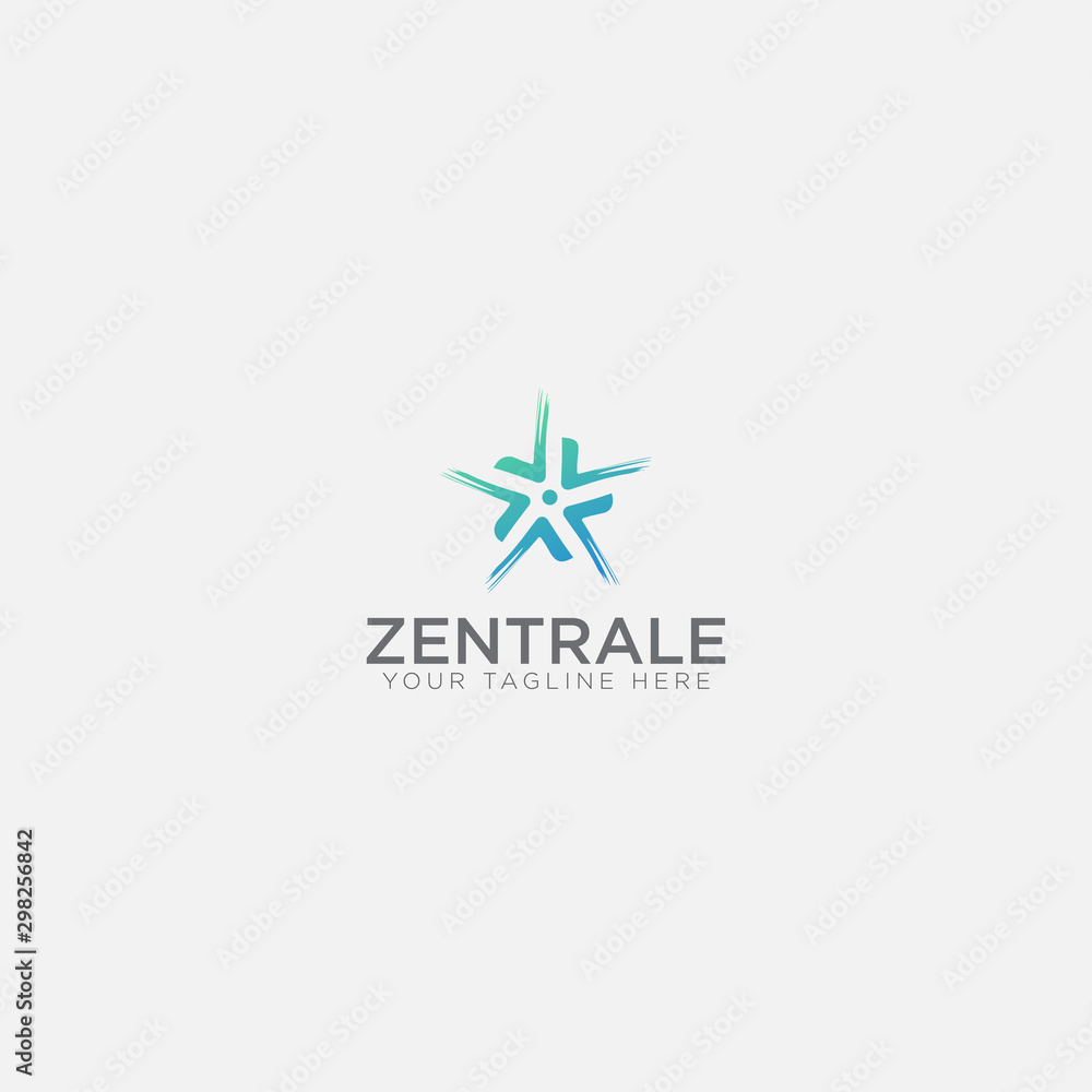 zentrale logo design with arrow like star Stock Vector | Adobe Stock