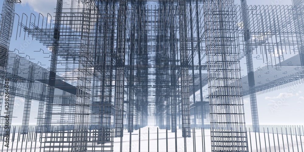 3D BIM model of reinforcement framework of the building Stock ...