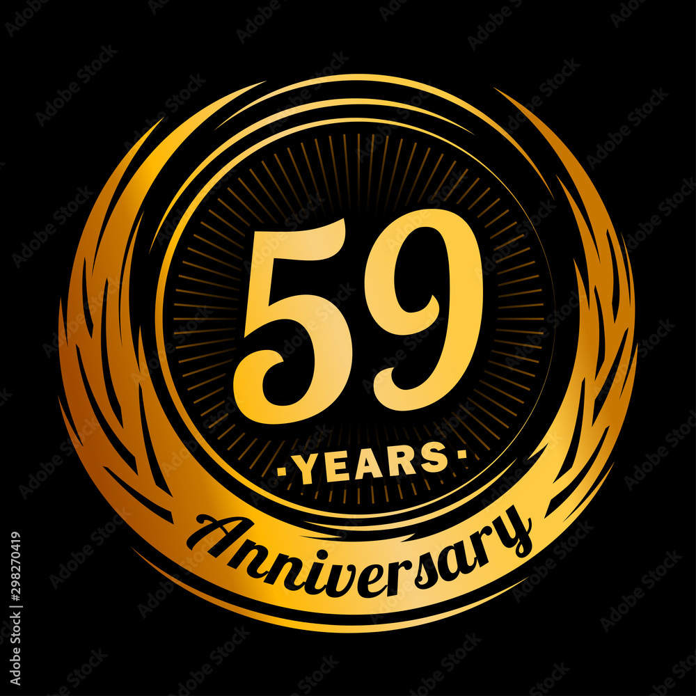 59 years anniversary. Anniversary logo design. Fifty-nine years logo ...