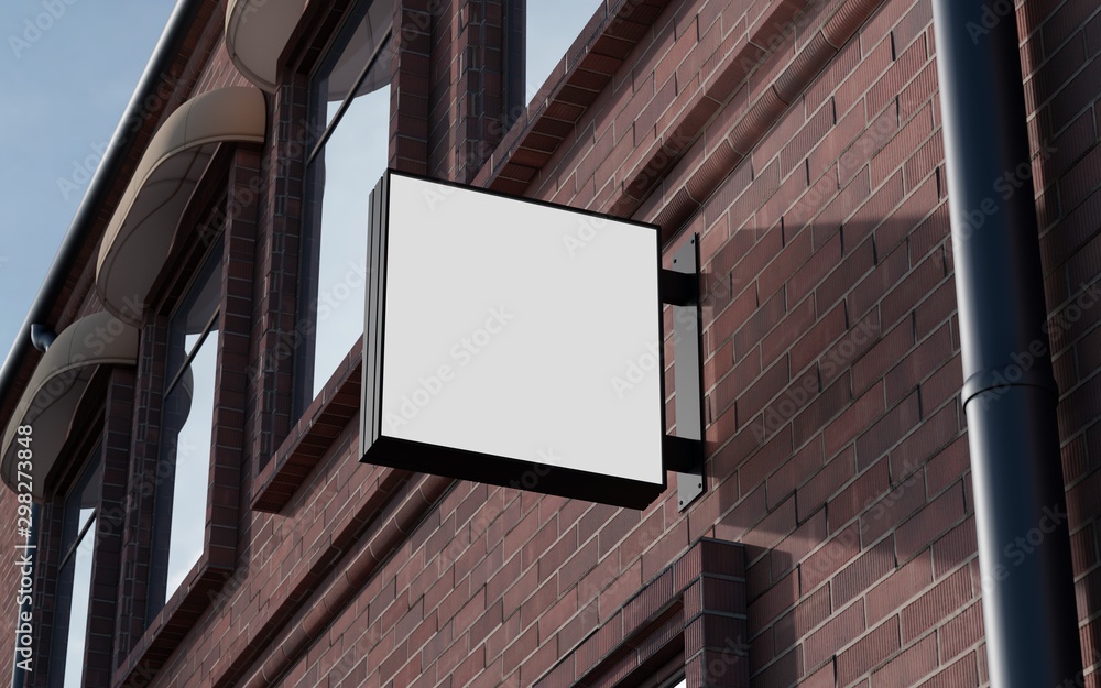 Blank, outdoor signage, signboard mockup, sign. 3d rendering Stock ...