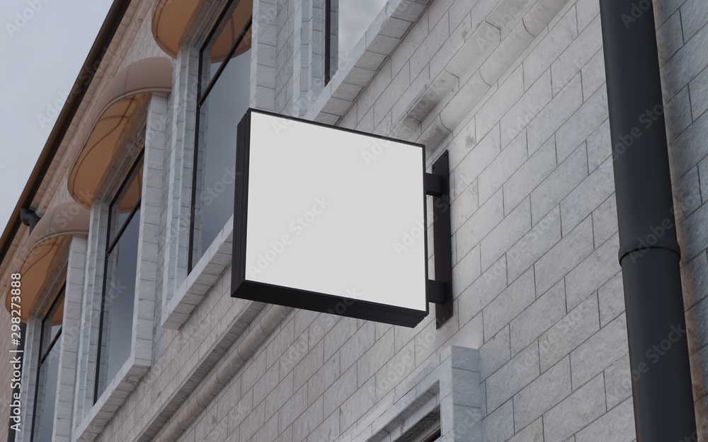 Blank, outdoor signage, signboard mockup, sign. 3d rendering Stock ...