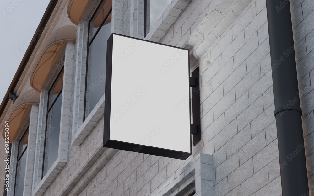 Blank, outdoor signage, signboard mockup, sign. 3d rendering Stock ...