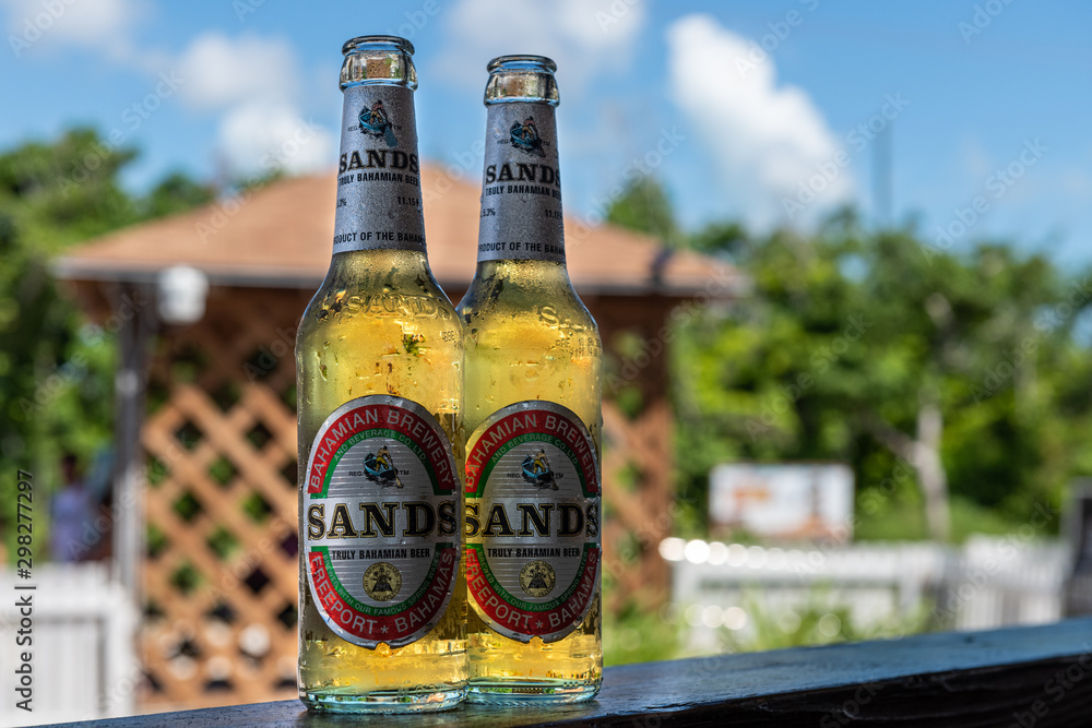Freeport, Bahamas, 'Sands' beer which is locally produced Stock Photo ...