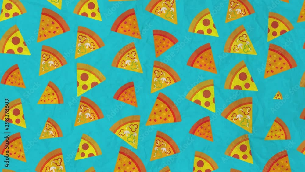 PIzza Pattern Animation with Chroma Key and Luma Matte. Loop-ready ...