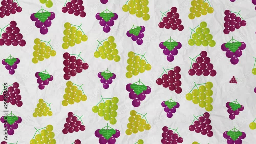 Grapes Pattern Animation with Chroma Key and Luma Matte. Loop-ready ...