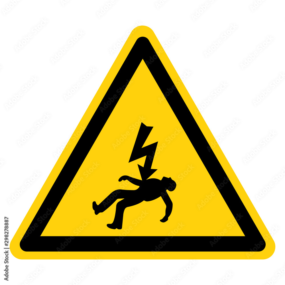 Warning Electrocution Risk Symbol Sign, Vector Illustration, Isolated ...