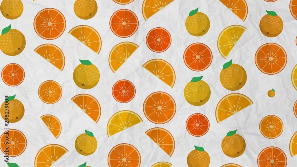 Oranges Pattern Animation with Chroma Key and Luma Matte. Loop-ready ...