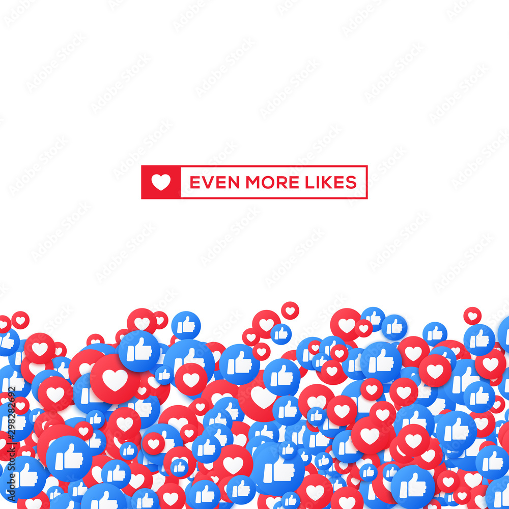 Bunch of like and appreciate emoji icons, thumb up stream social ...