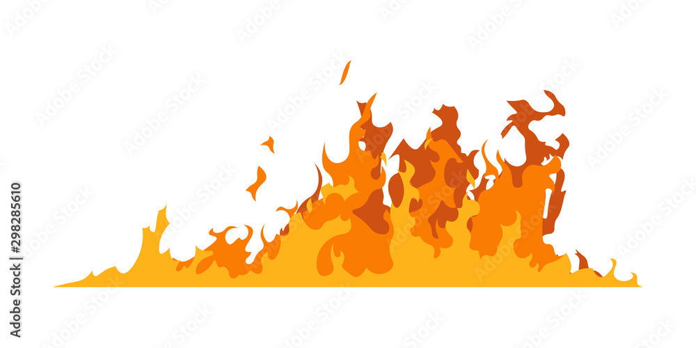 Fire walls. Illustration of a burning strip. Flame drawing. Flaming ...