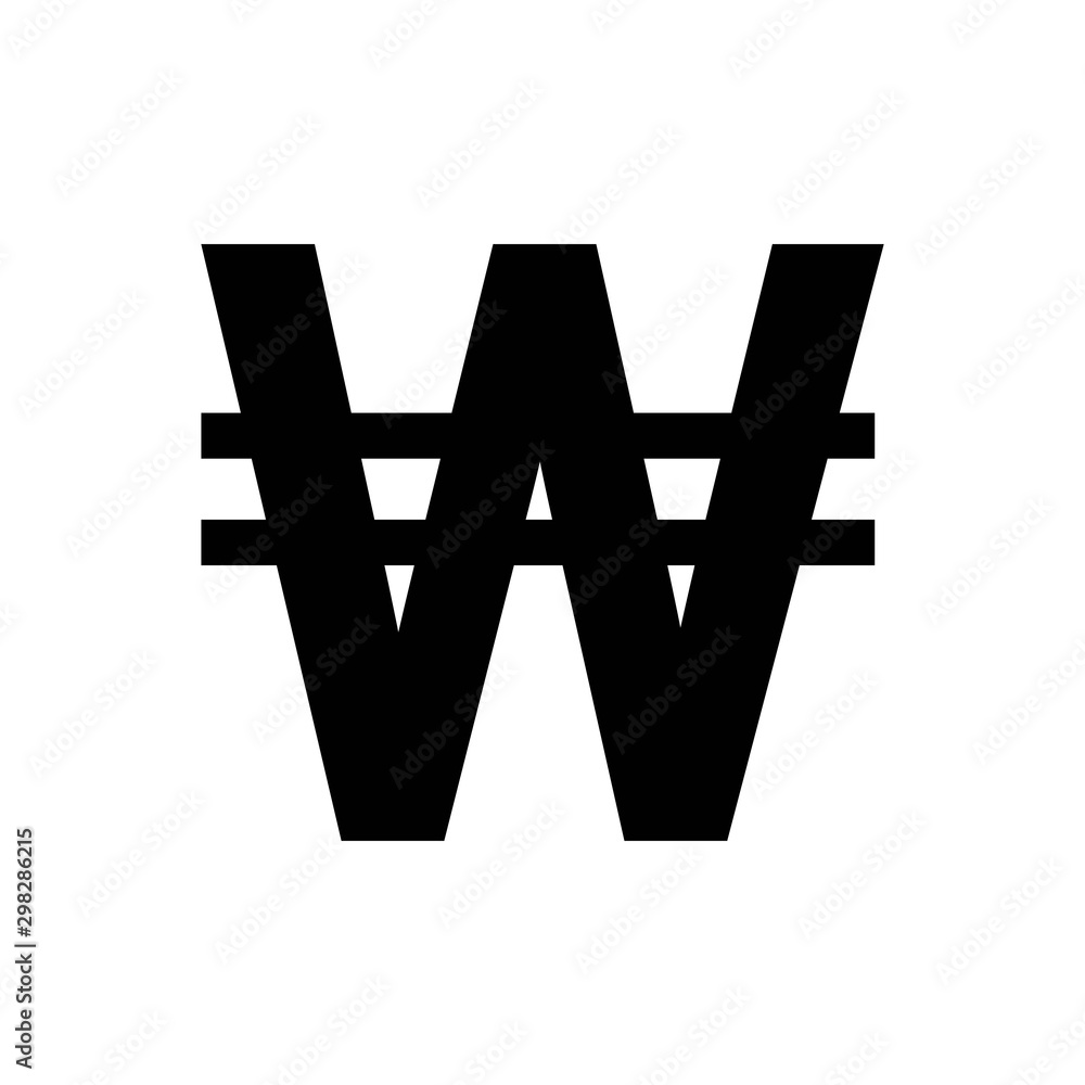South Korean Won symbol icon. Vector Stock Vector | Adobe Stock