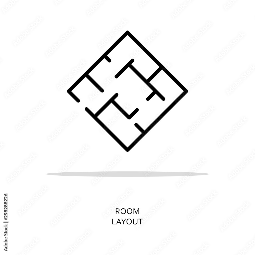 Room layout. Label of the layout of the room. The architectural scheme ...