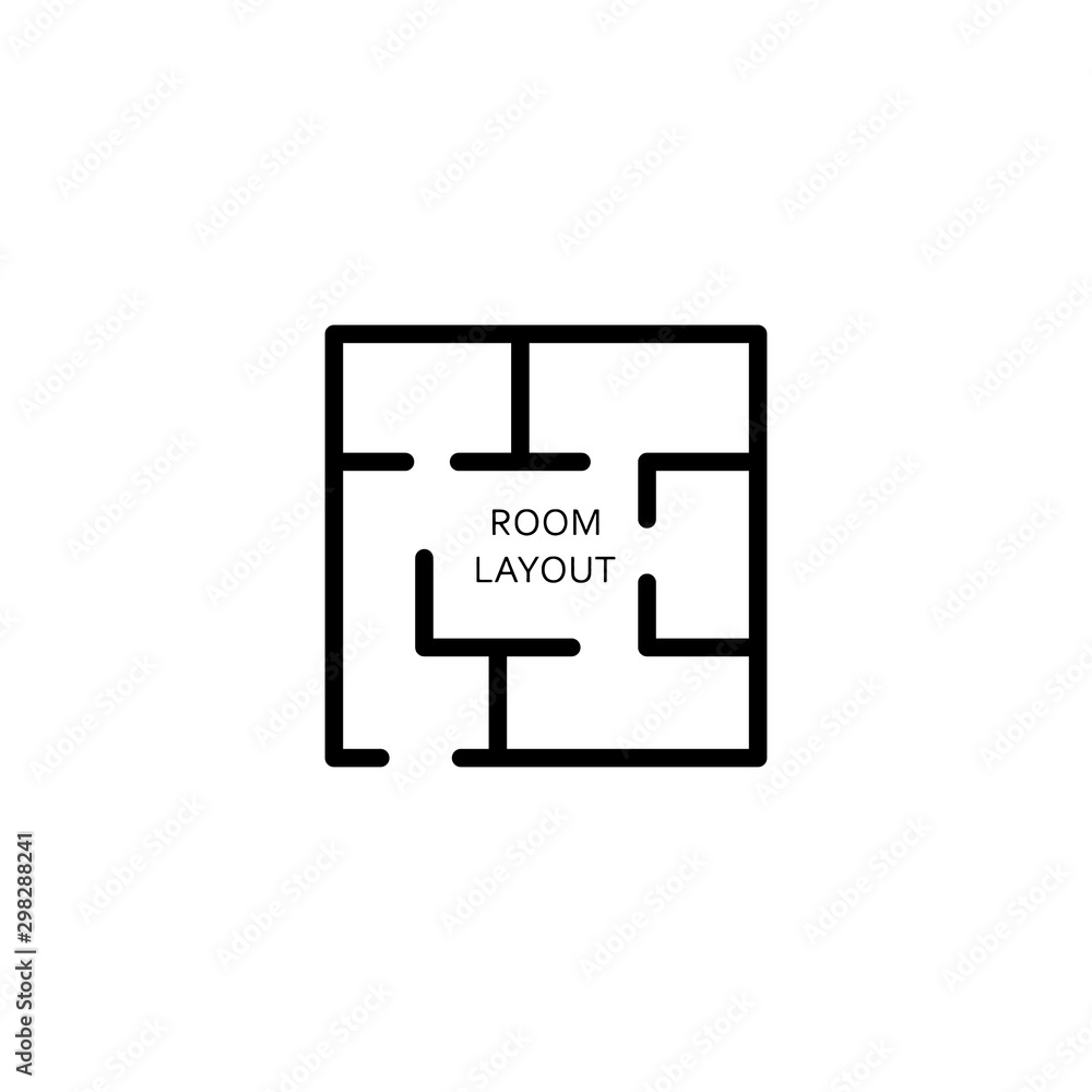 Room layout. Label of the layout of the room. The architectural scheme ...