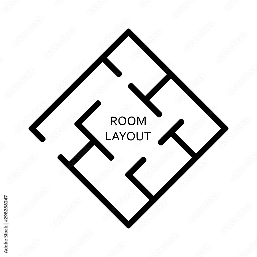 Room layout. Label of the layout of the room. The architectural scheme ...
