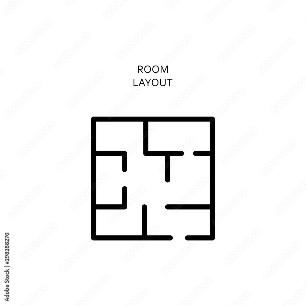 Room layout. Label of the layout of the room. The architectural scheme ...