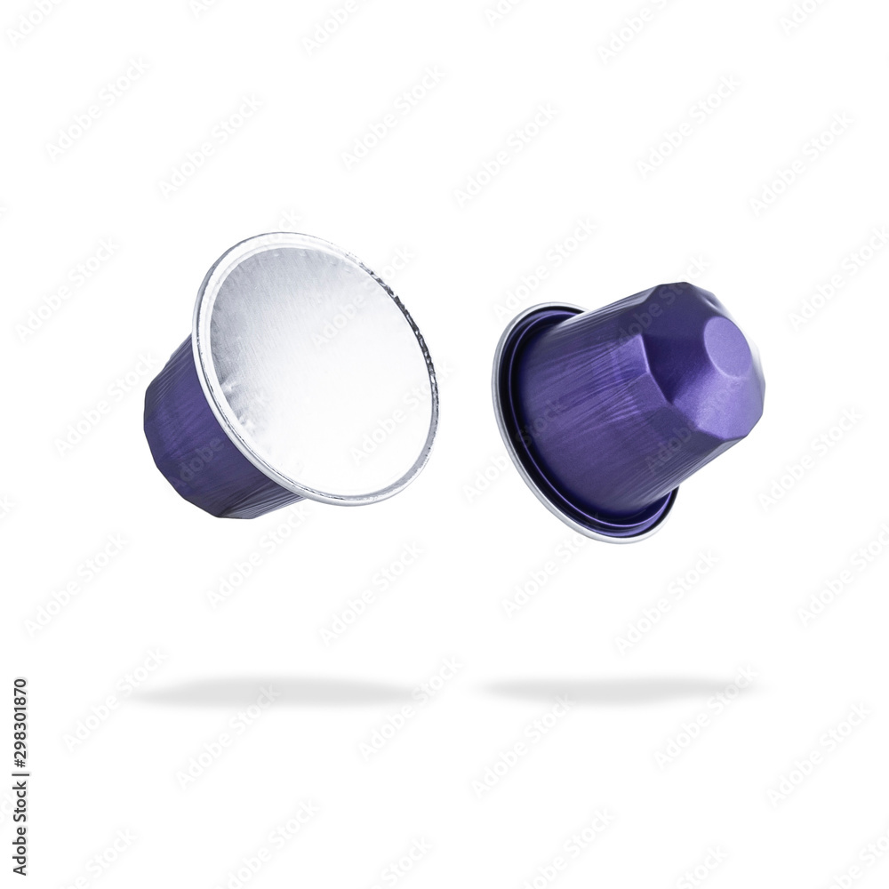 capsules of coffee isolated on white background Stock Photo | Adobe Stock