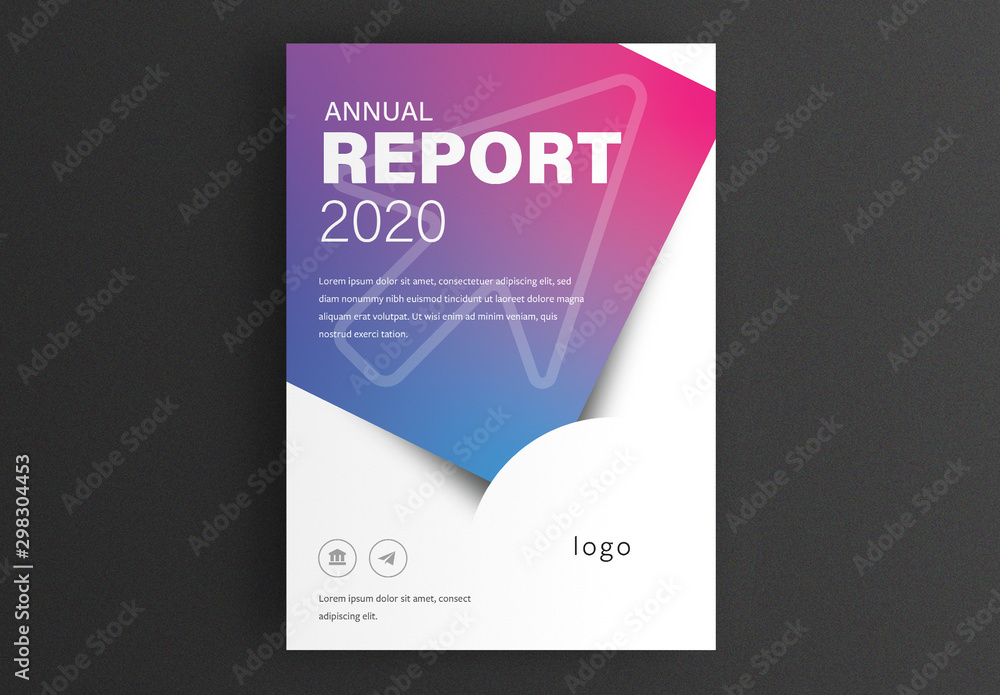 Report Cover Layout with Arrow and Typographic Accents Stock Template ...