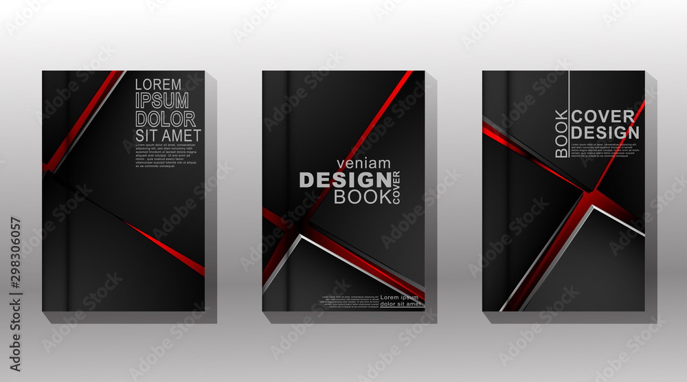 Vector illustration with minimal book cover design. set of overlapping ...