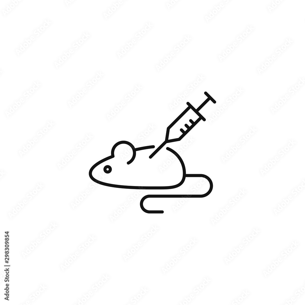 Laboratory mouse vector icon outline style Stock Vector | Adobe Stock