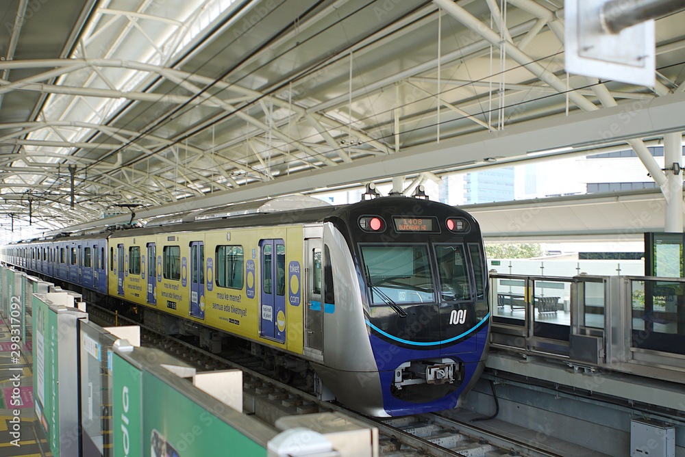 MRT train in the city of Jakarta, Indonesia Stock Photo | Adobe Stock