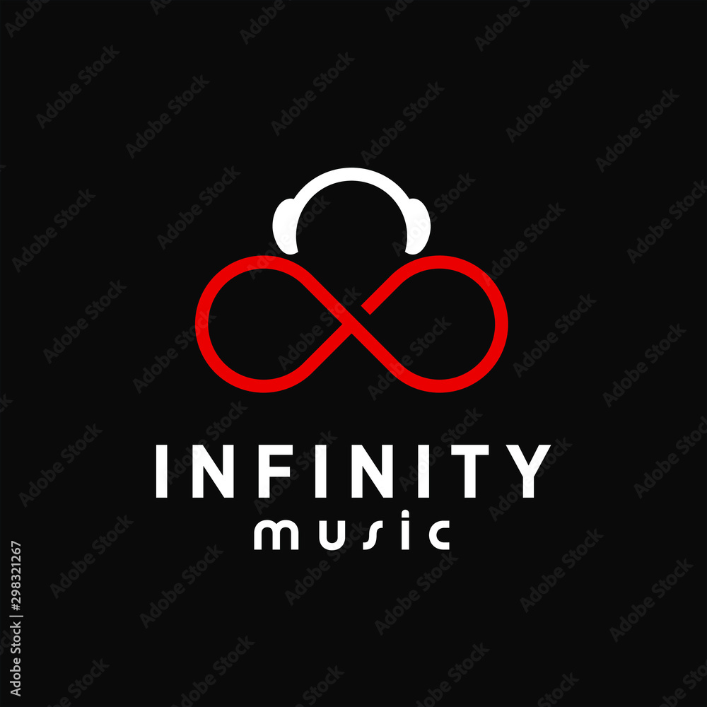 infinity logo simple modern symbol and headset icon for music and sound ...