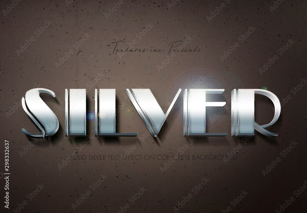 Silver Text Effect Mockup Stock Template | Adobe Stock