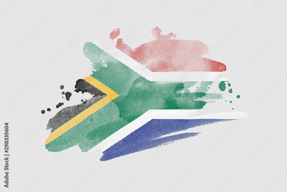 National flag of South Africa. Stylized South African flag with ...