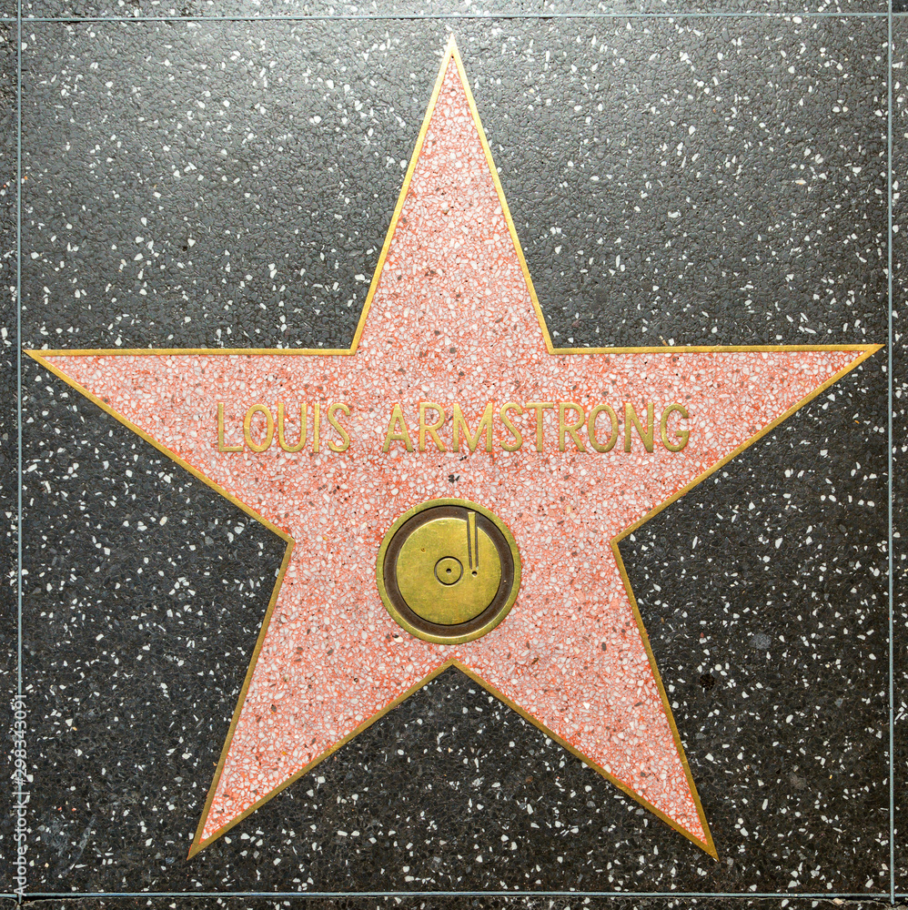 Louis Armstrongs star on Hollywood Walk of Fame Stock Photo | Adobe Stock