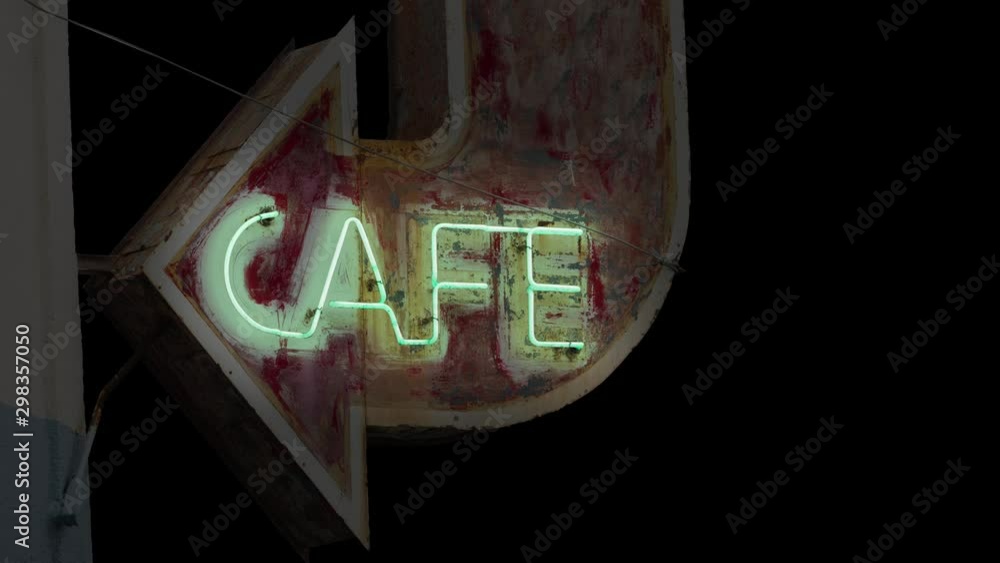 An Isolated Looping Retro Neon Cafe Sign Stock Video | Adobe Stock