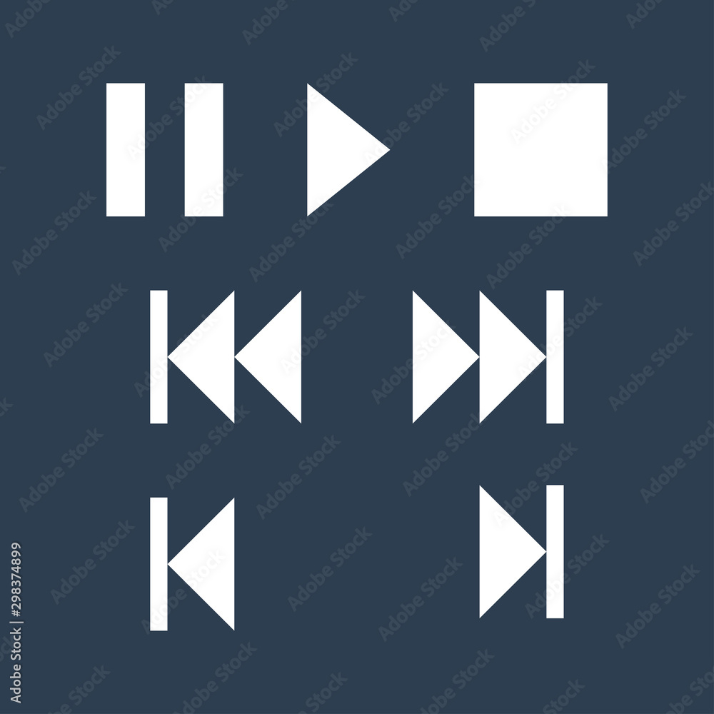 Buttons for music playback icon illustration isolated vector sign ...