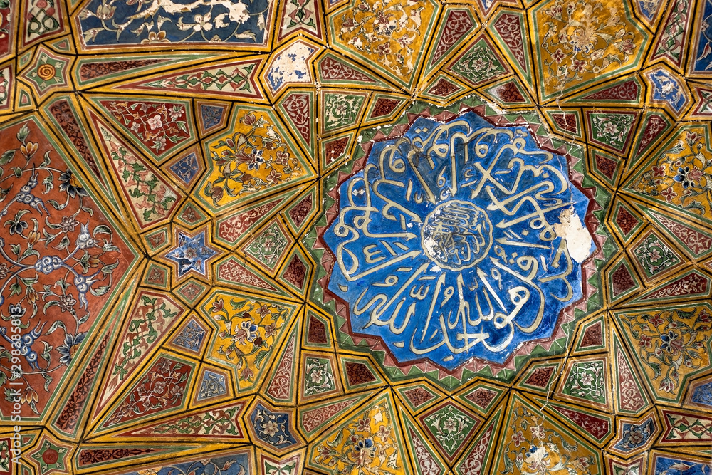 Ceiling of mosque built by the Mughal empire during 16th century Stock ...