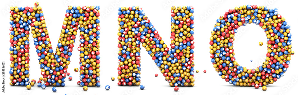 Emoji reactions letters M, N, O. Alphabet emoticons set for social ...