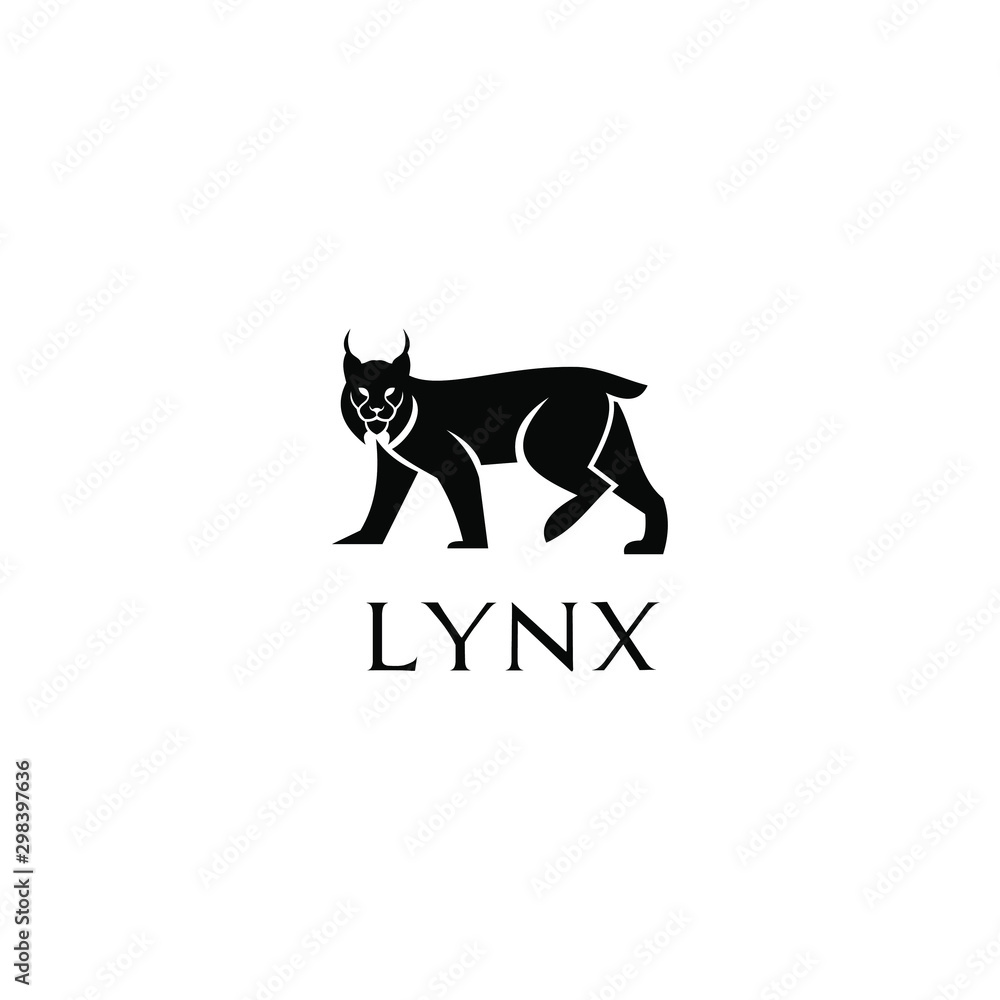 lynx walk black logo icon designs Stock Vector | Adobe Stock