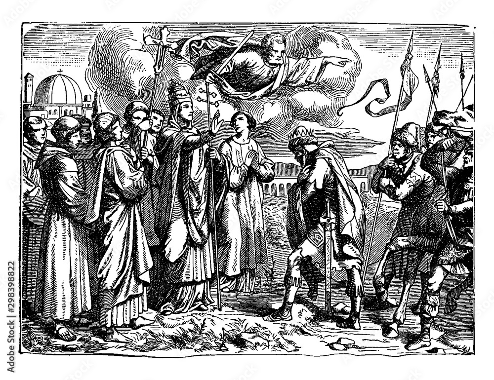 Pope Leo the Great Approaches Attila, King of the Huns, on the ...