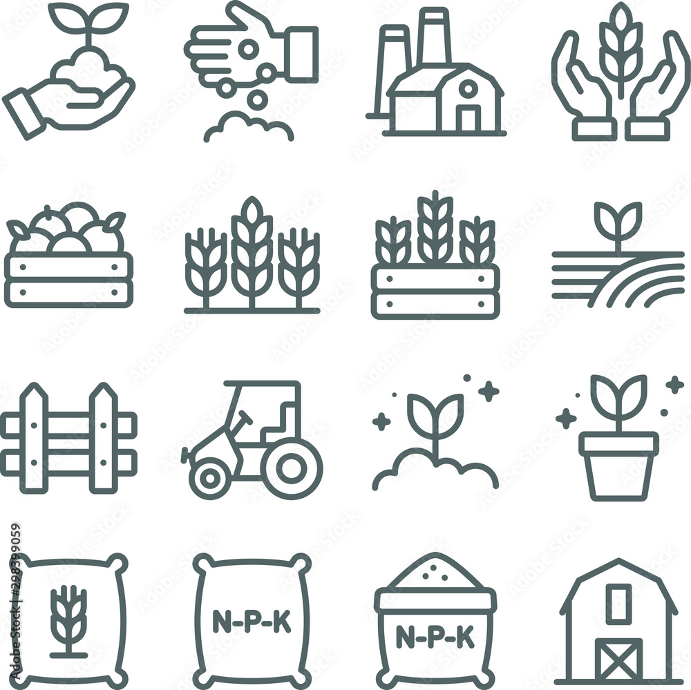 Farming icons set vector illustration. Contains such icon as ...