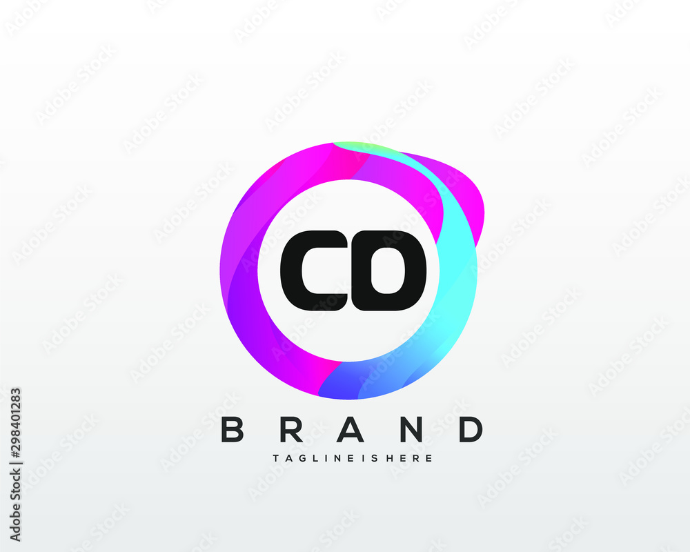 CD initial logo With Colorful Circle template vector. Stock Vector ...