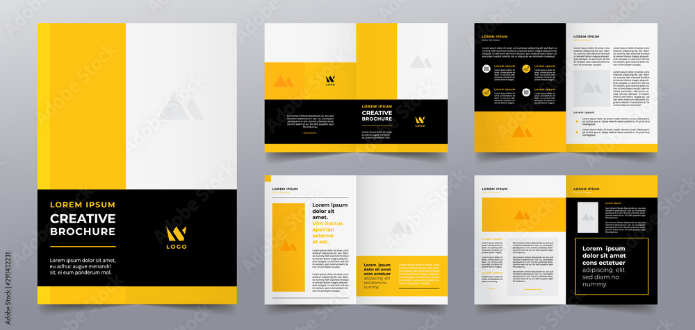 yellow business brochure pages template Stock Vector | Adobe Stock