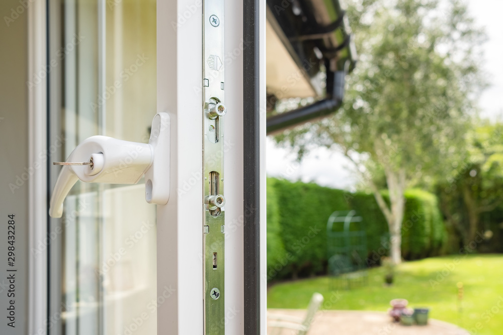 Brand new installed double glazing windows seen in a house annex ...