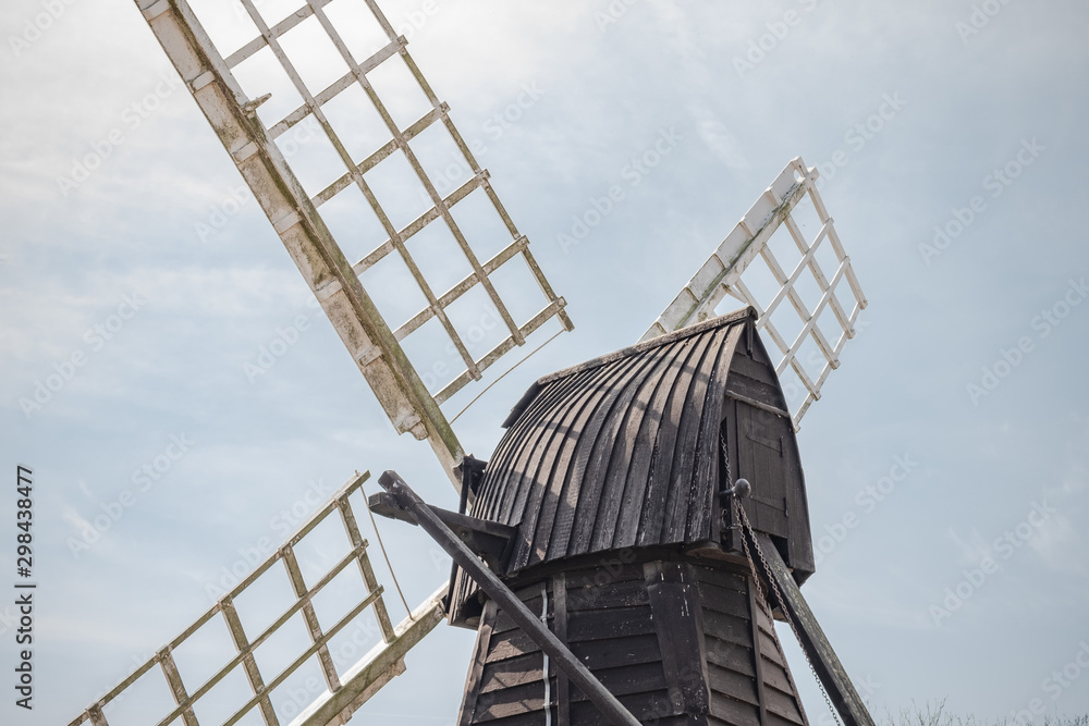 Detailed view of an old and historic timber built windmill dating from ...