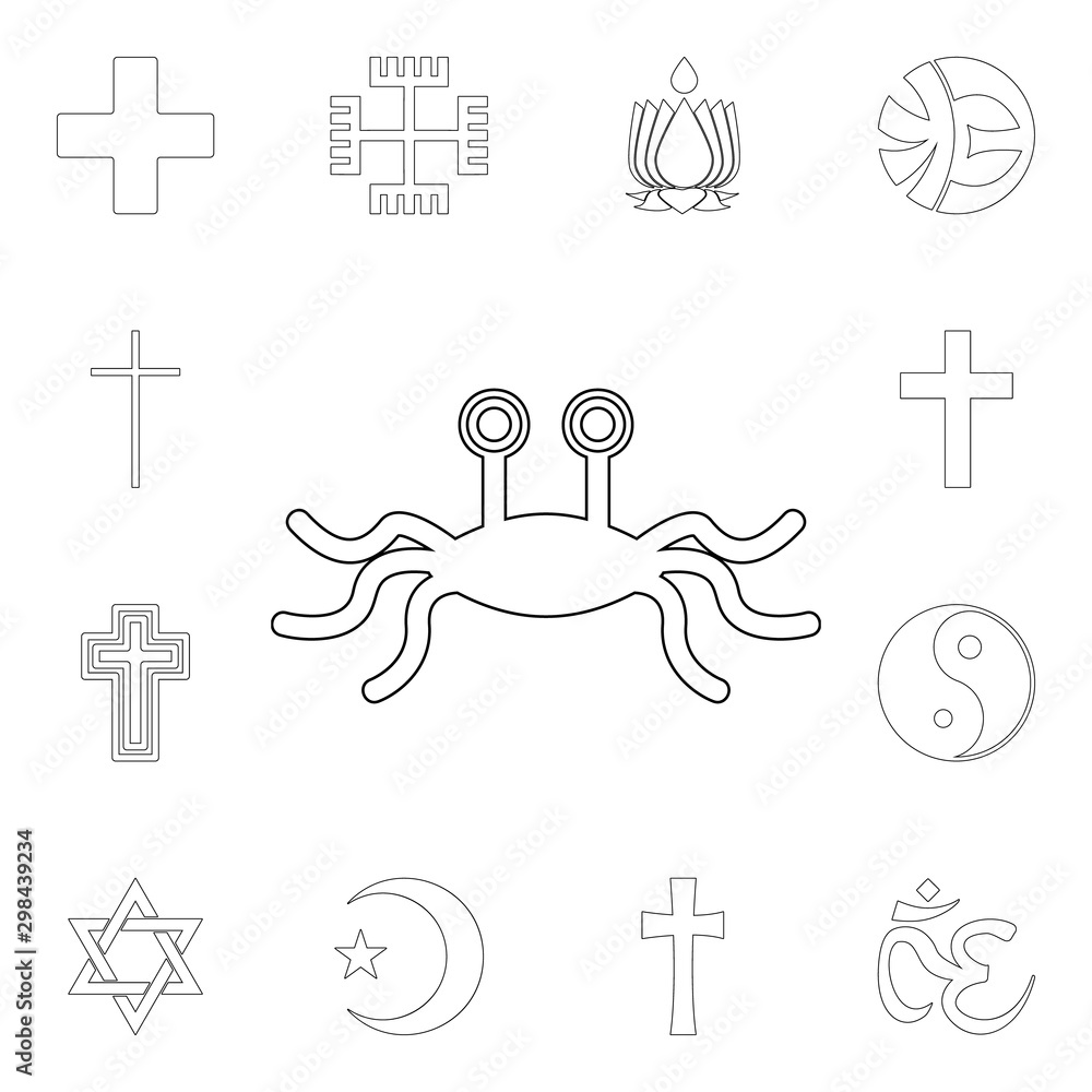 religion symbol, rastafarianism outline icon. element of religion ...