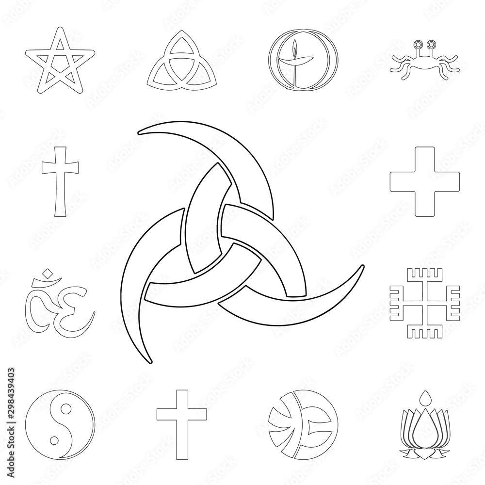 religion symbol, odin outline icon. element of religion symbol ...