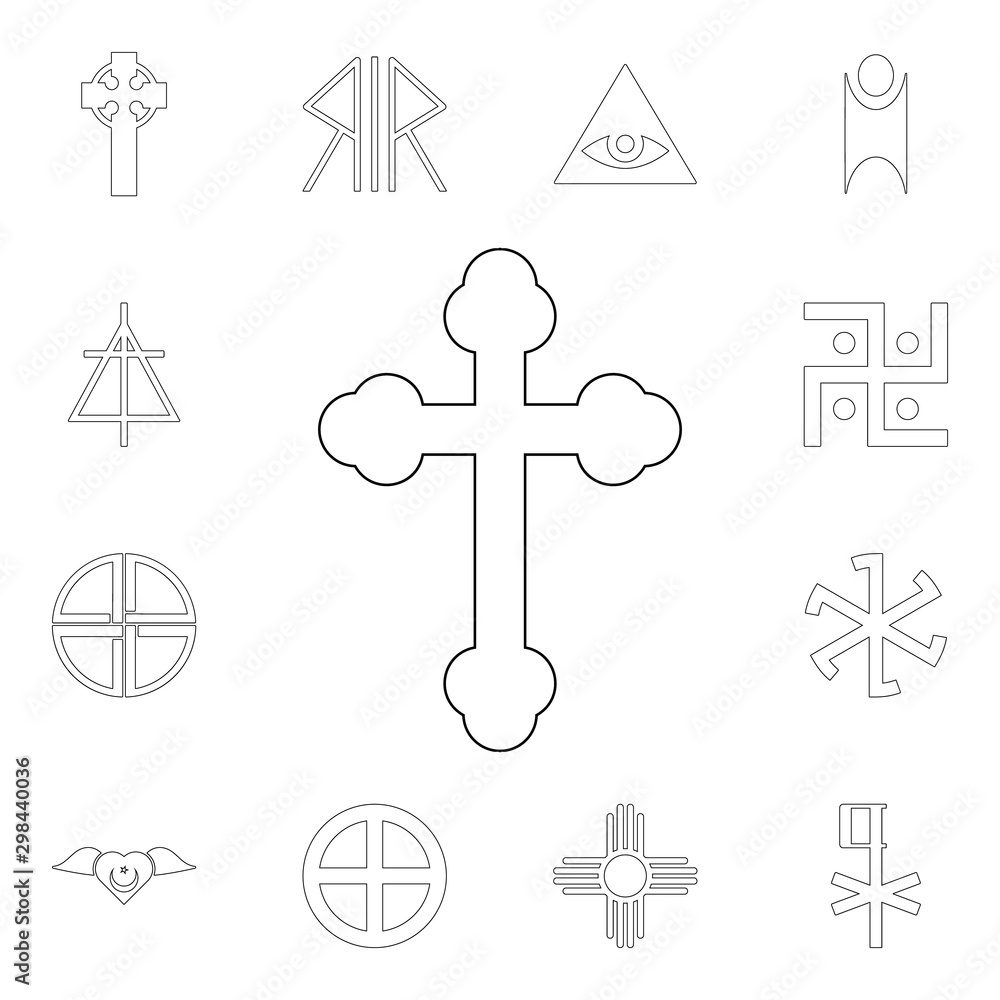 religion symbol, orthodox outline icon. element of religion symbol ...