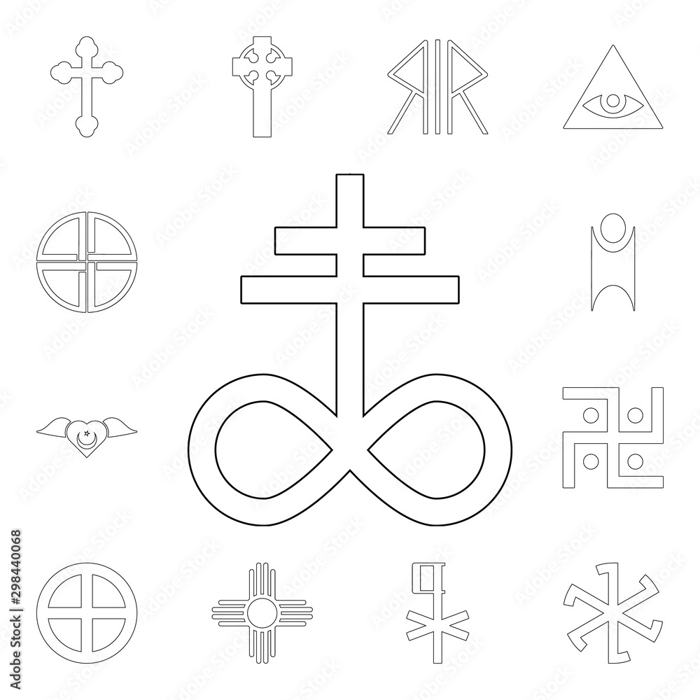 Vecteur Stock religion symbol, satanic church outline icon. element of ...