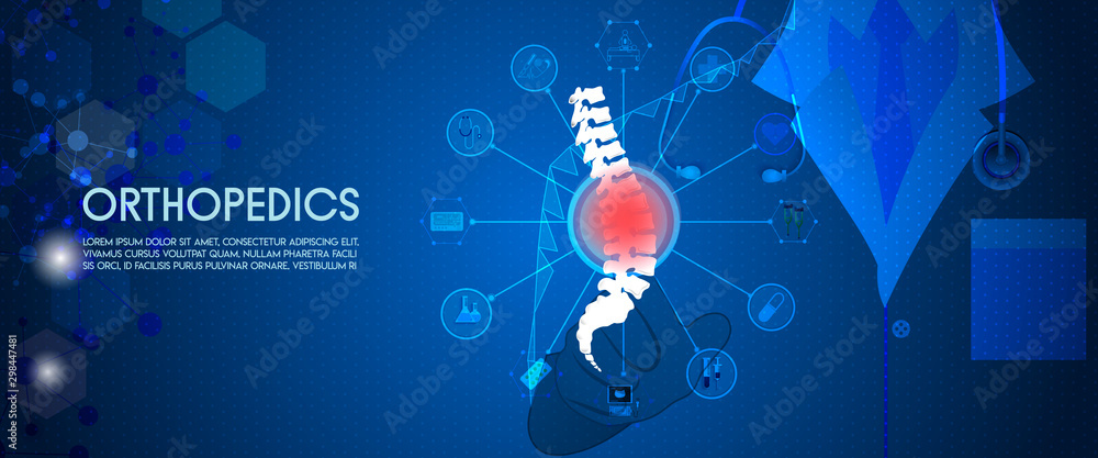 Molecular structure spine and injury background. Abstract traumatology ...