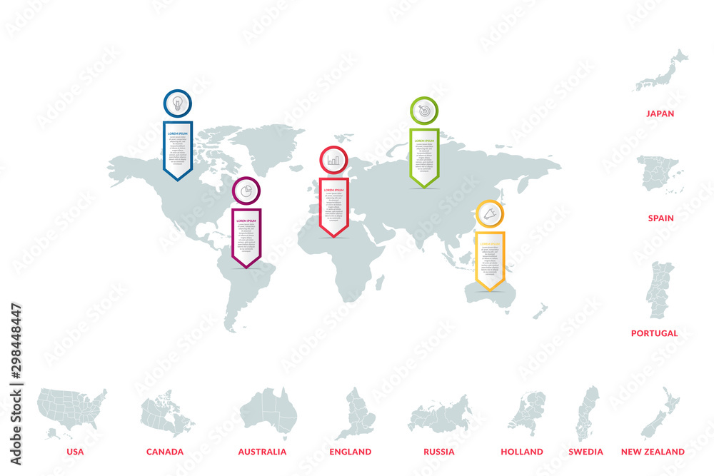 Vetor do Stock: infographic data design with world map . business ...