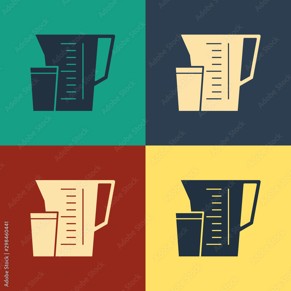 Color Measuring cup to measure dry and liquid food icon isolated on ...