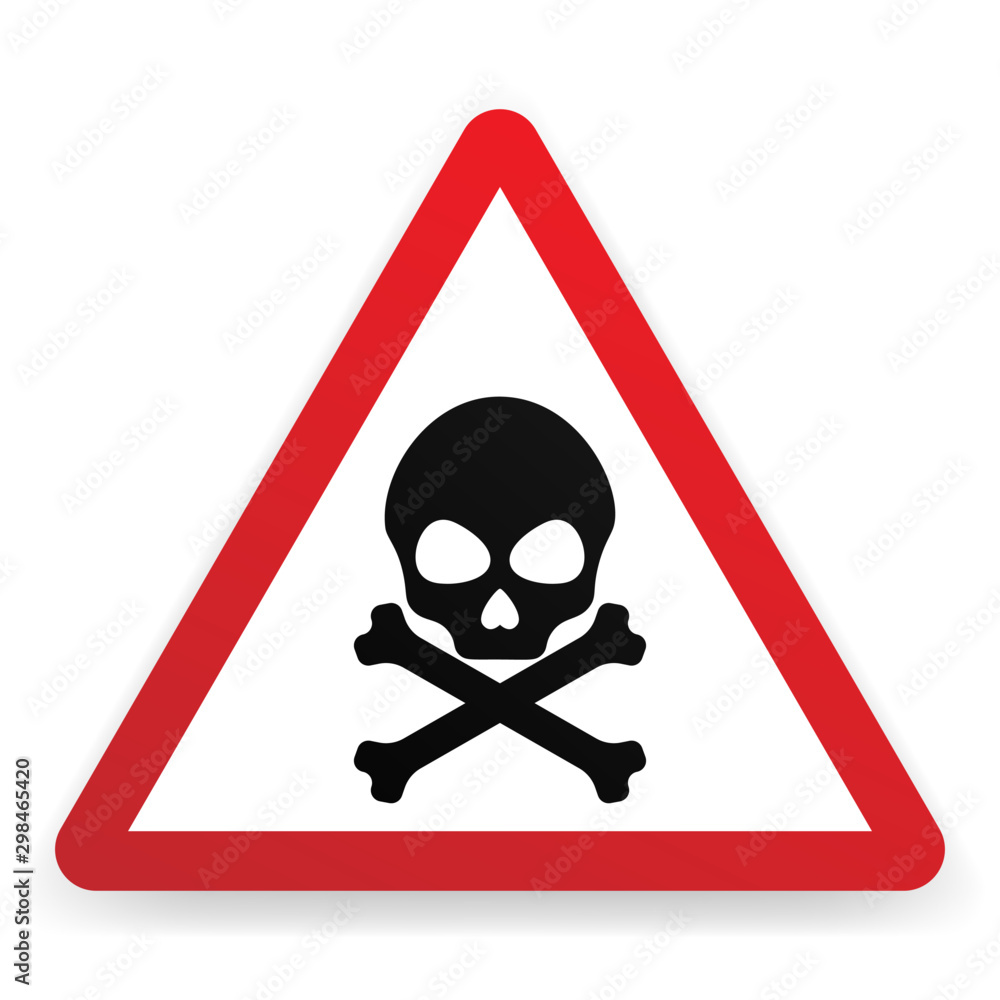 Danger warning sign with skull symbol. Stock Vector | Adobe Stock