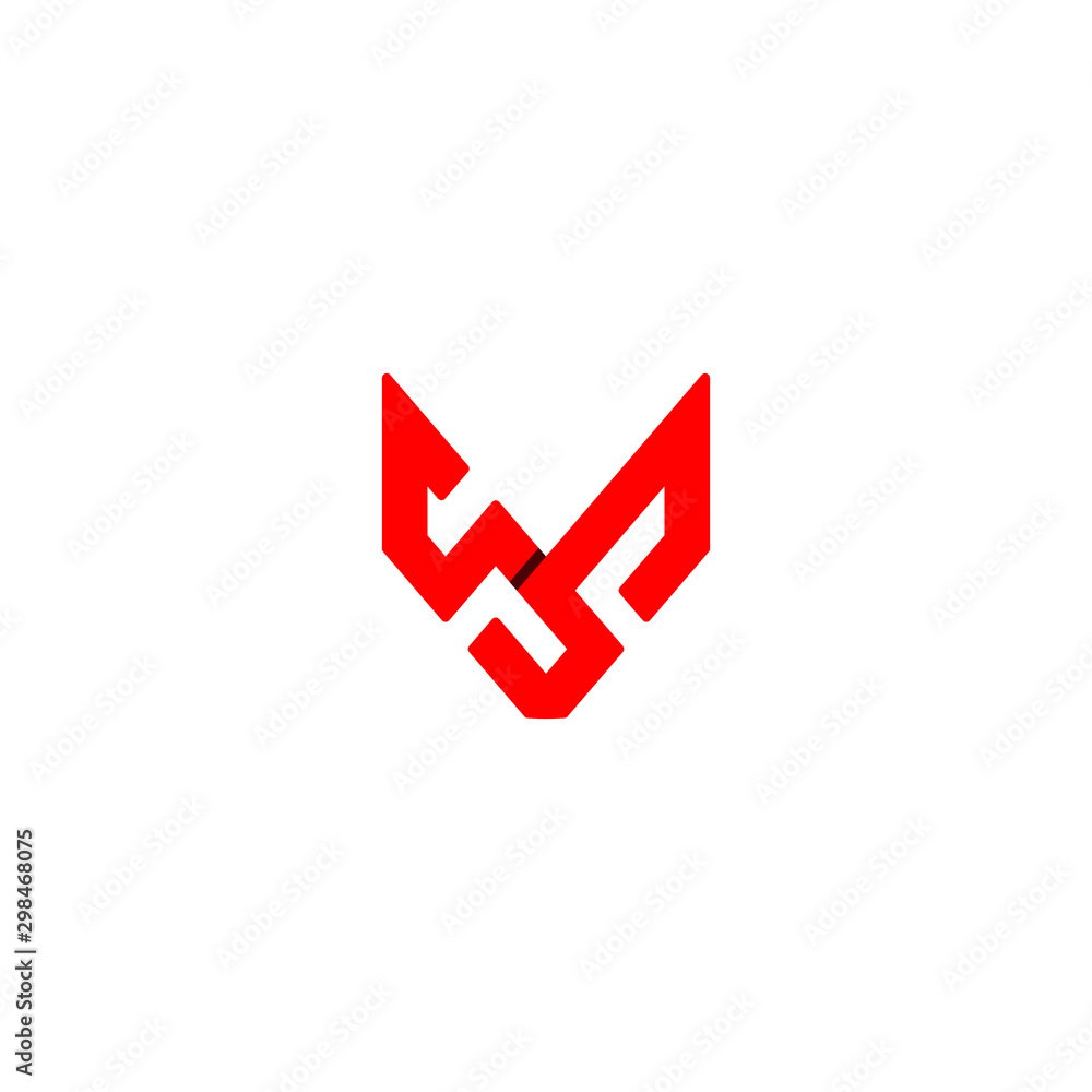 Initial letter double S's logo template with modern fox head simplicity ...