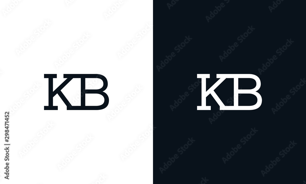 Minimalist line art letter KB logo. This logo icon incorporate with two ...
