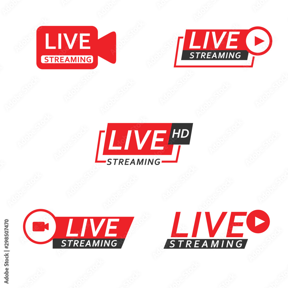 Vecteur Stock Live stream icon logo design. Badge, Emblem for ...