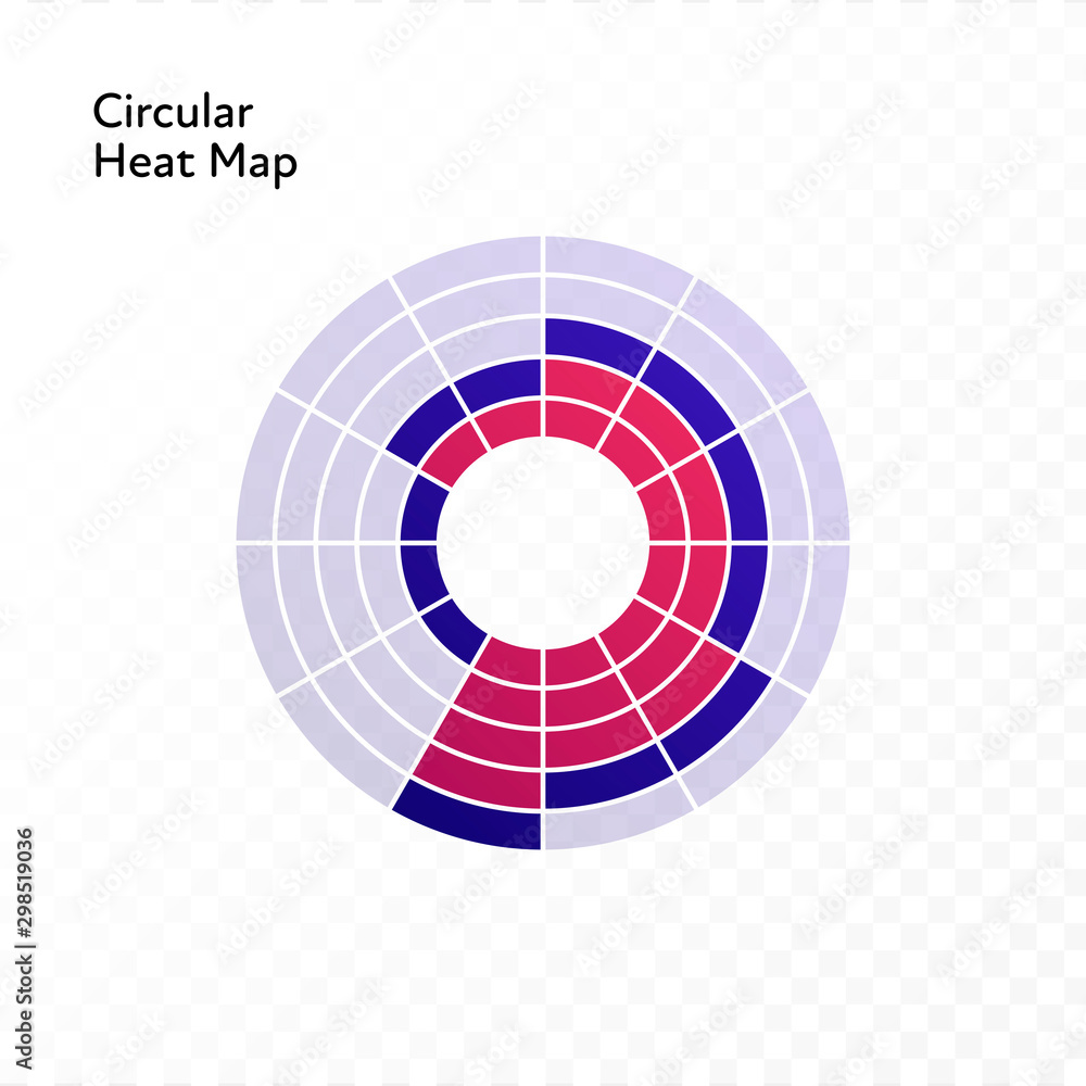 Vector color flat chart diagram icon illustration. Red and blue lines ...